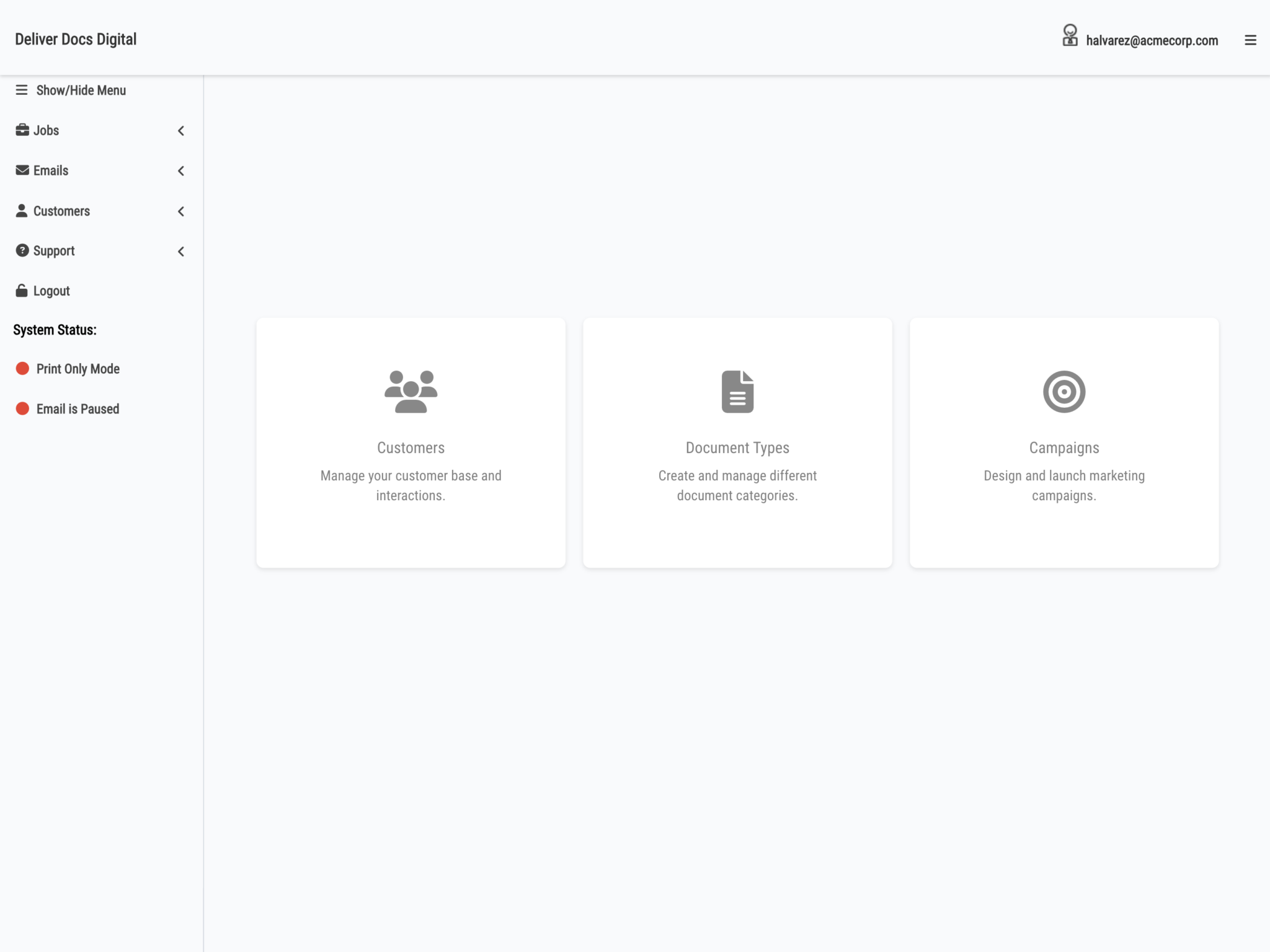 Homepage – Deliver Docs Digital