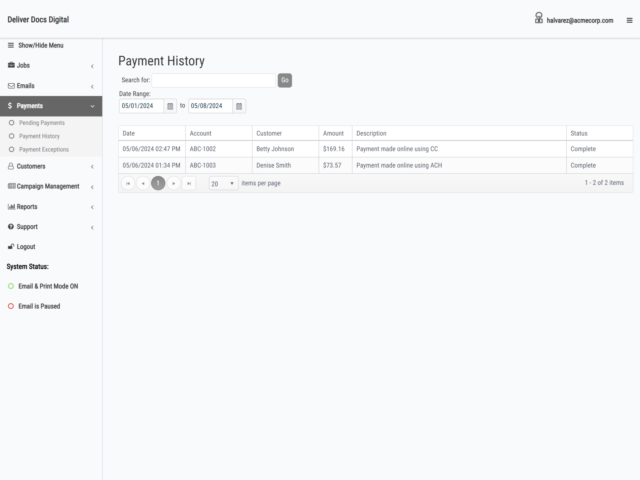 Payments – Deliver Docs Digital